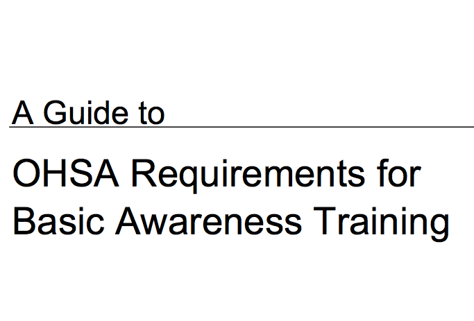 A Guide to OHSA Requirements for Basic Awareness Training - OHS Insider