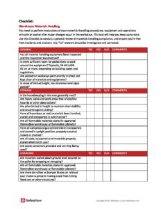 Warehouse.Materials-Handling-Checklist – BHHC Safety Center