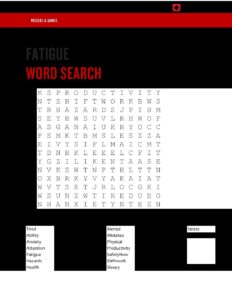 Fatigue – Word Search – BHHC Safety Center