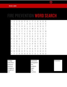 Fire Prevention -Word Search – BHHC Safety Center