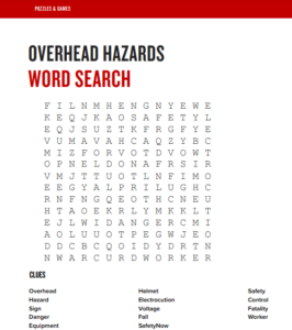 Overhead Hazards – Word Search - BHHC Safety Center