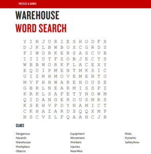 Warehouse – Word Search – SafetyNow ILT
