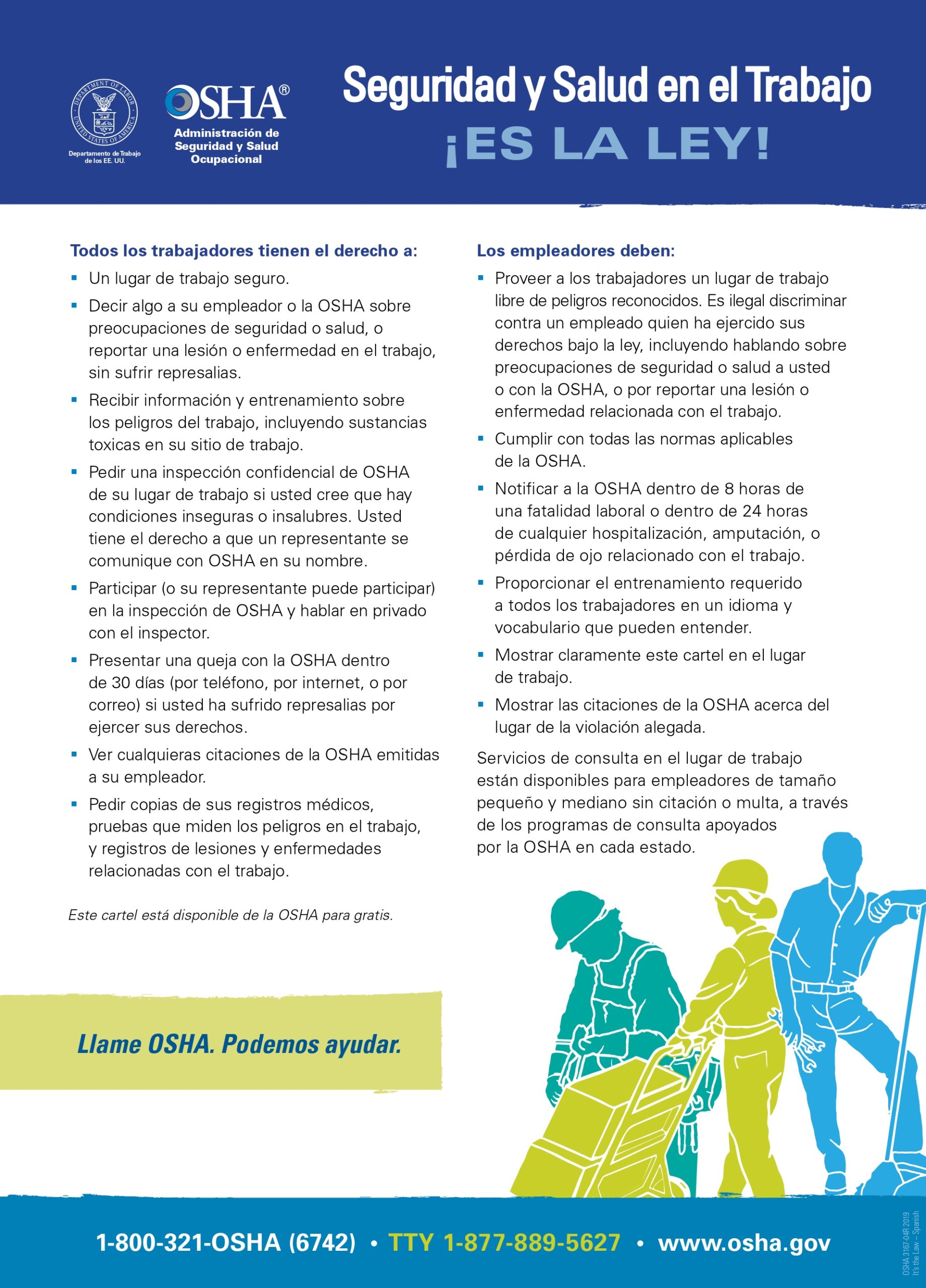 Job Safety and Health Poster – Spanish – SafetyNow ILT