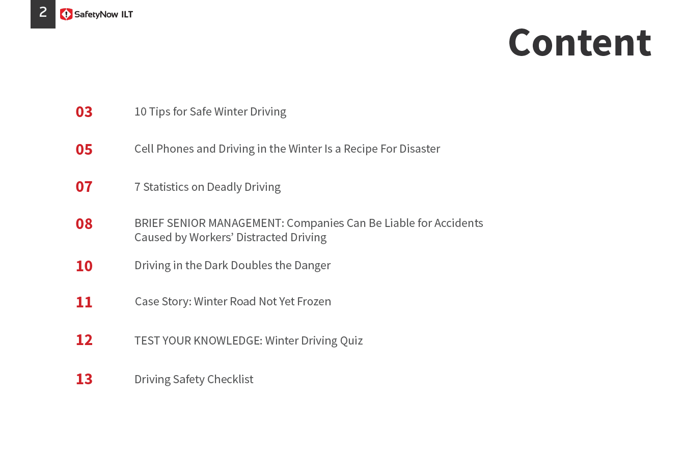 Winter Driving and Hazard Prevention – SafetyNow ILT